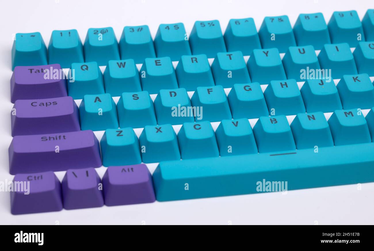 Losse computer keyboard keys moving around Stock Photo - Alamy