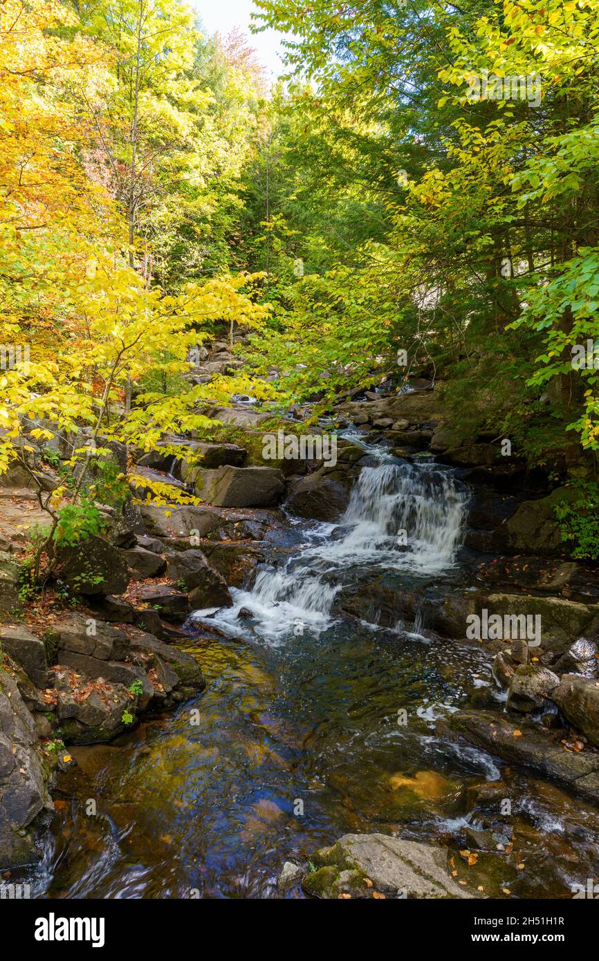 Nature landscape of the Carbide Wilson Ruins waterfall during midday ...