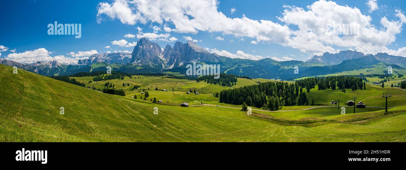 View of the magnificent plateau of Seiser Alm during the summer season ...