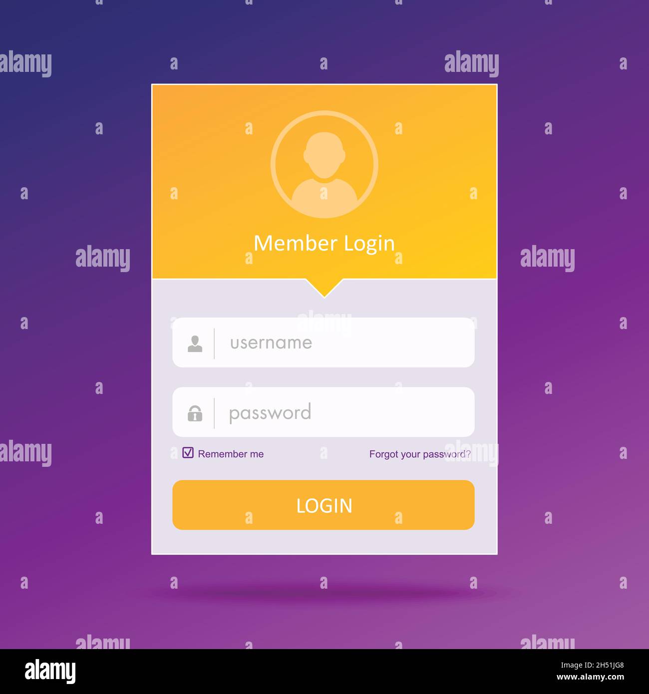 The modern vector login form design eps 10 Stock Vector Image & Art - Alamy