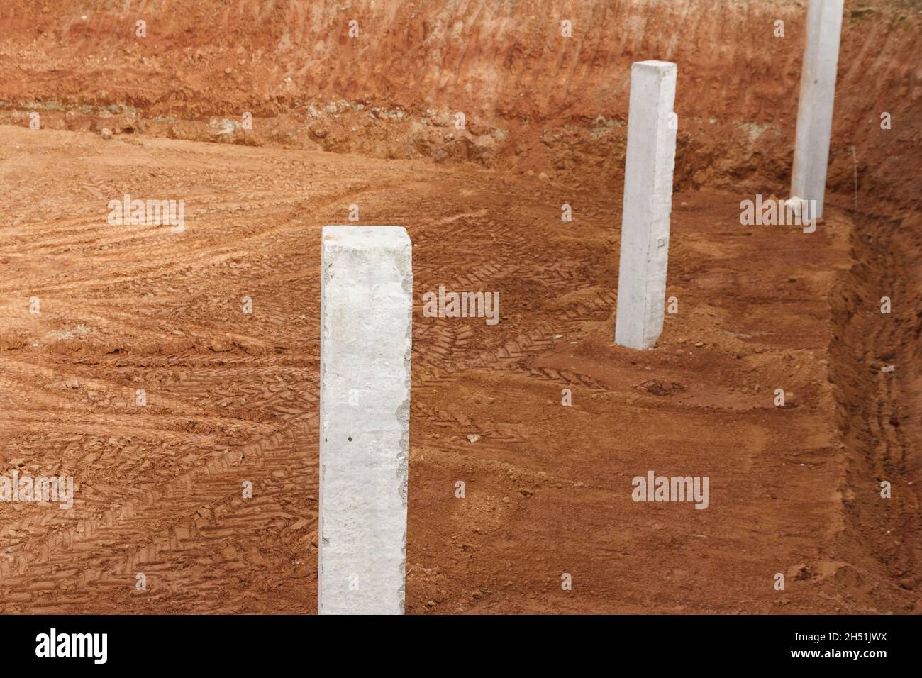 Preparation of the pile foundation for the construction of the building ...