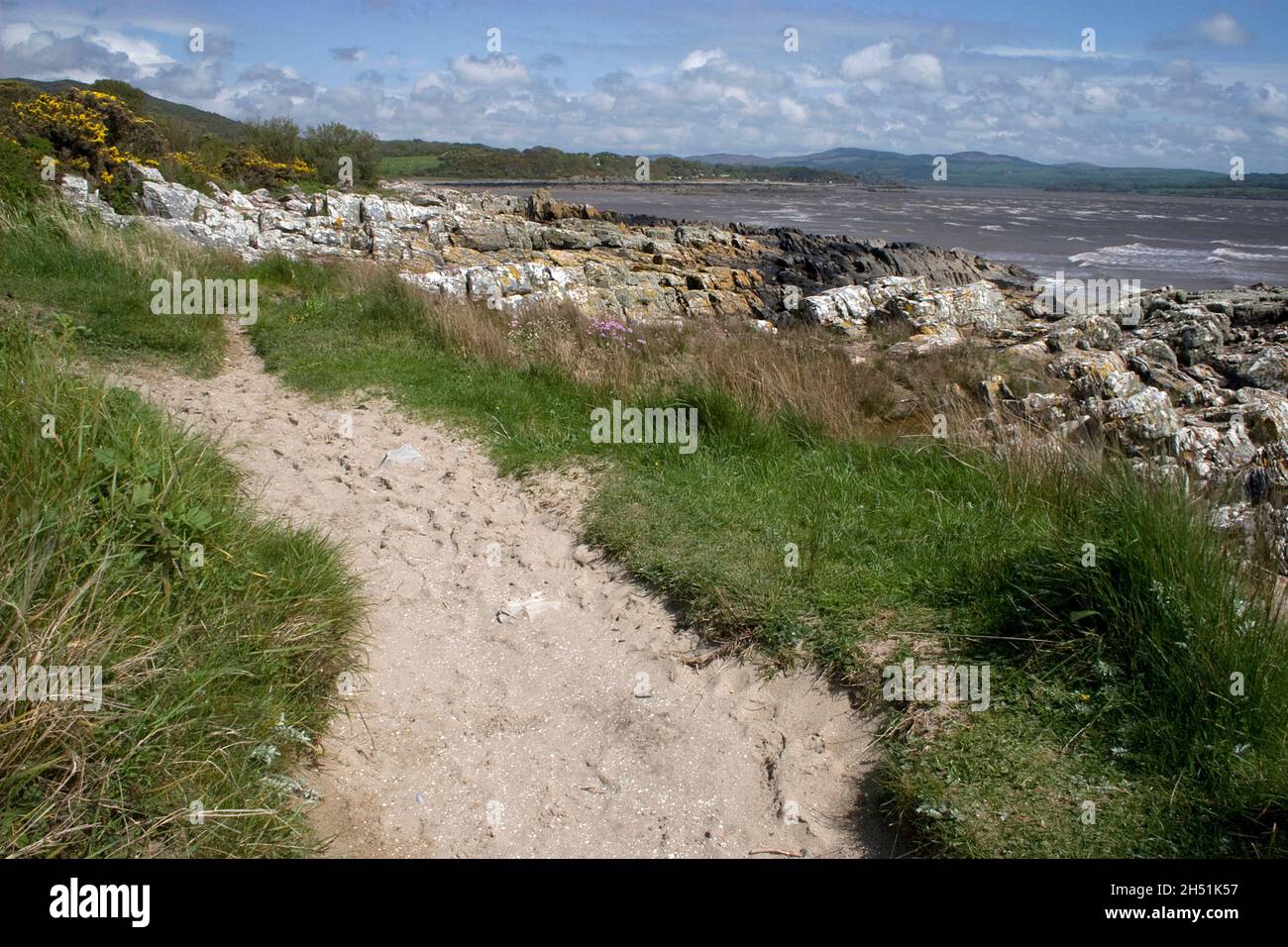 coastal path along Mossyard Bay; Dumfries & Galloway, Scotland Stock ...