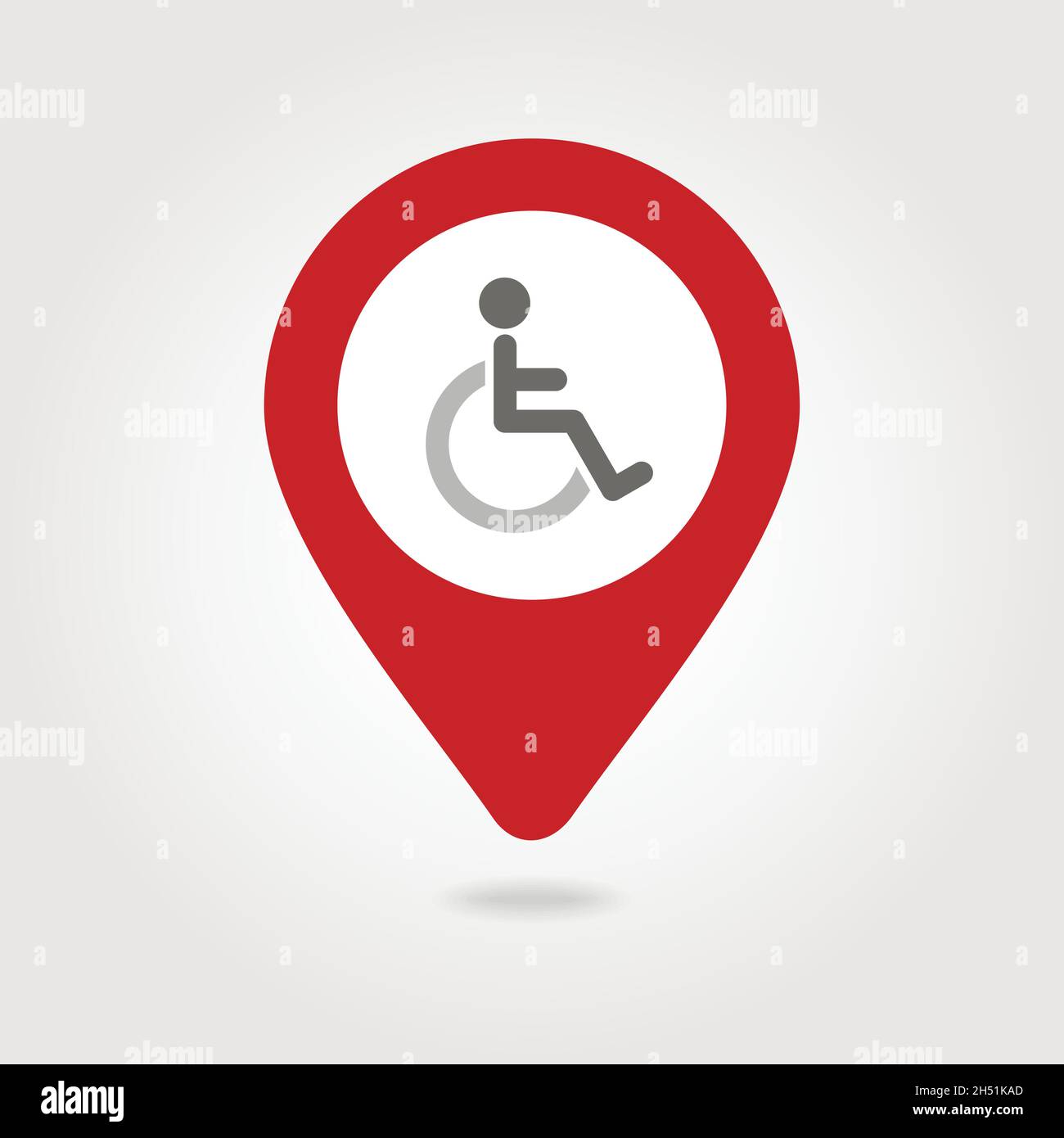 Wheelchair medical map pin icon, map pointer, vector illustration eps ...