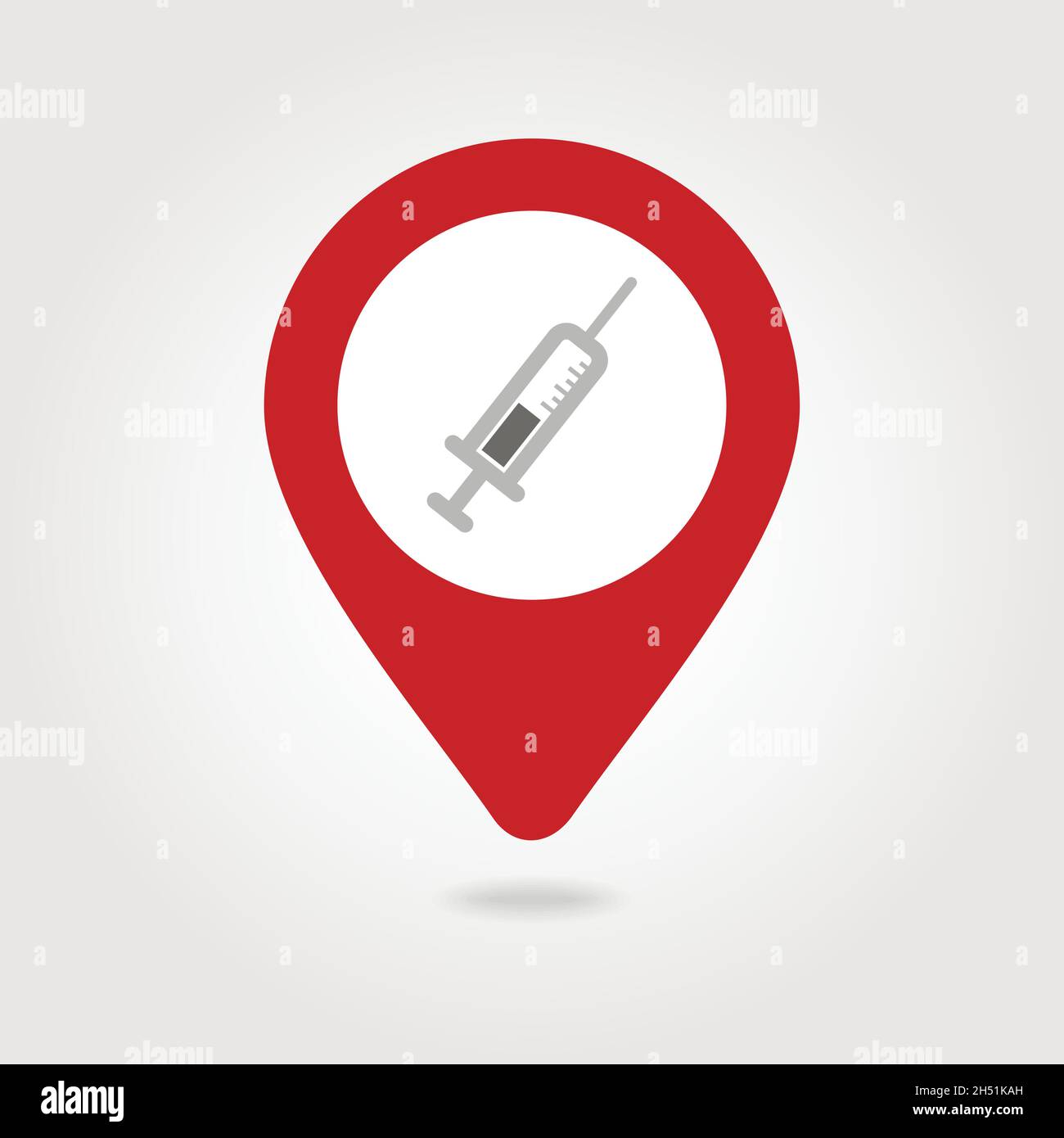 Syringe medical map pin icon, map pointer, vector illustration eps 10 ...