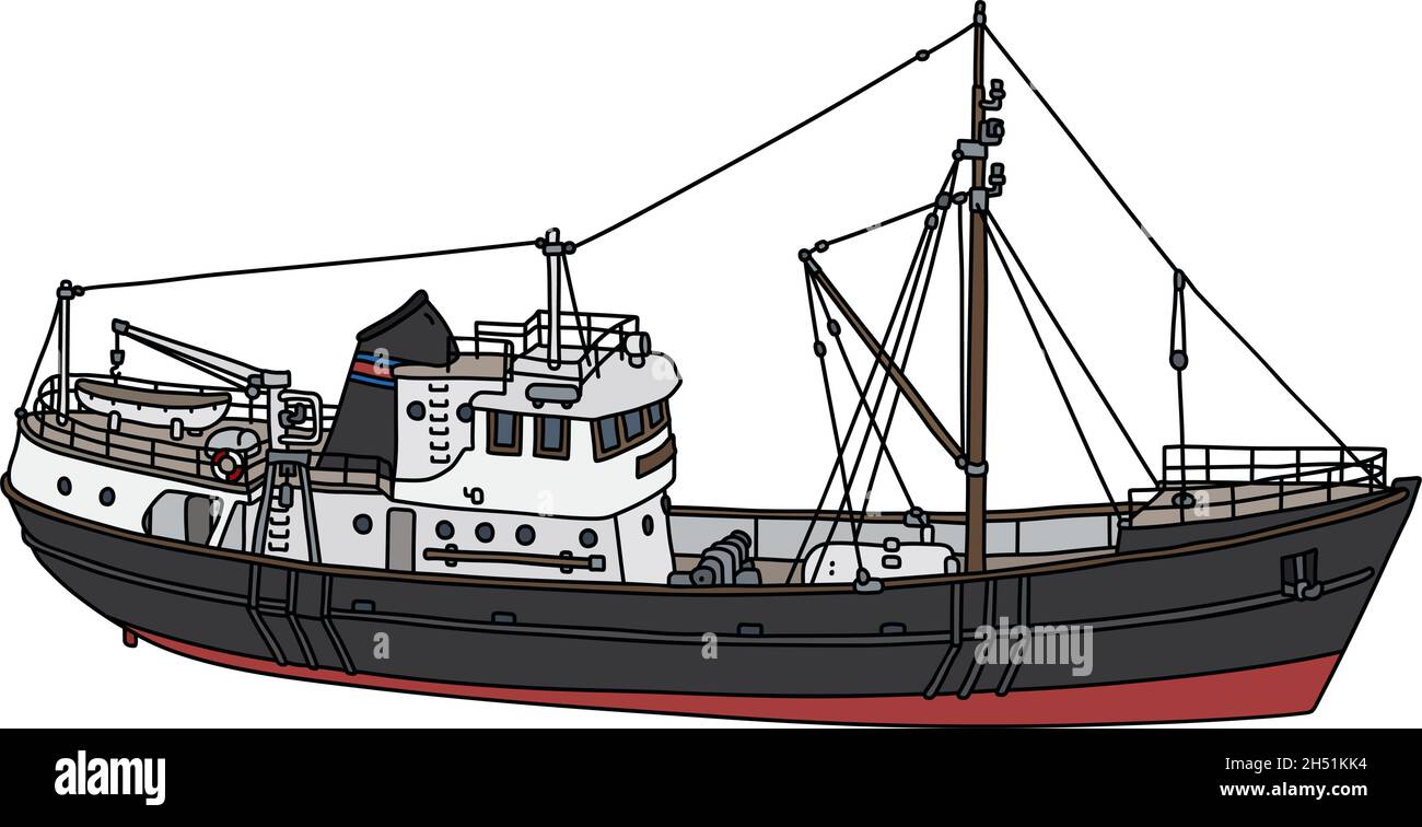 Motor boat drawing hi-res stock photography and images - Alamy