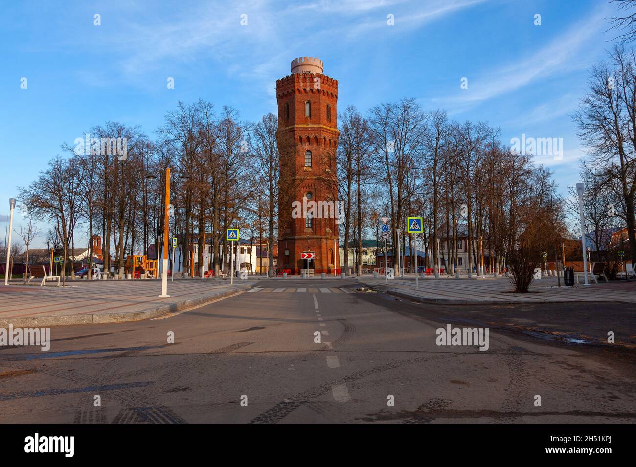 Ancient water tower in the center of the city of Zaraysk, Russia Stock ...