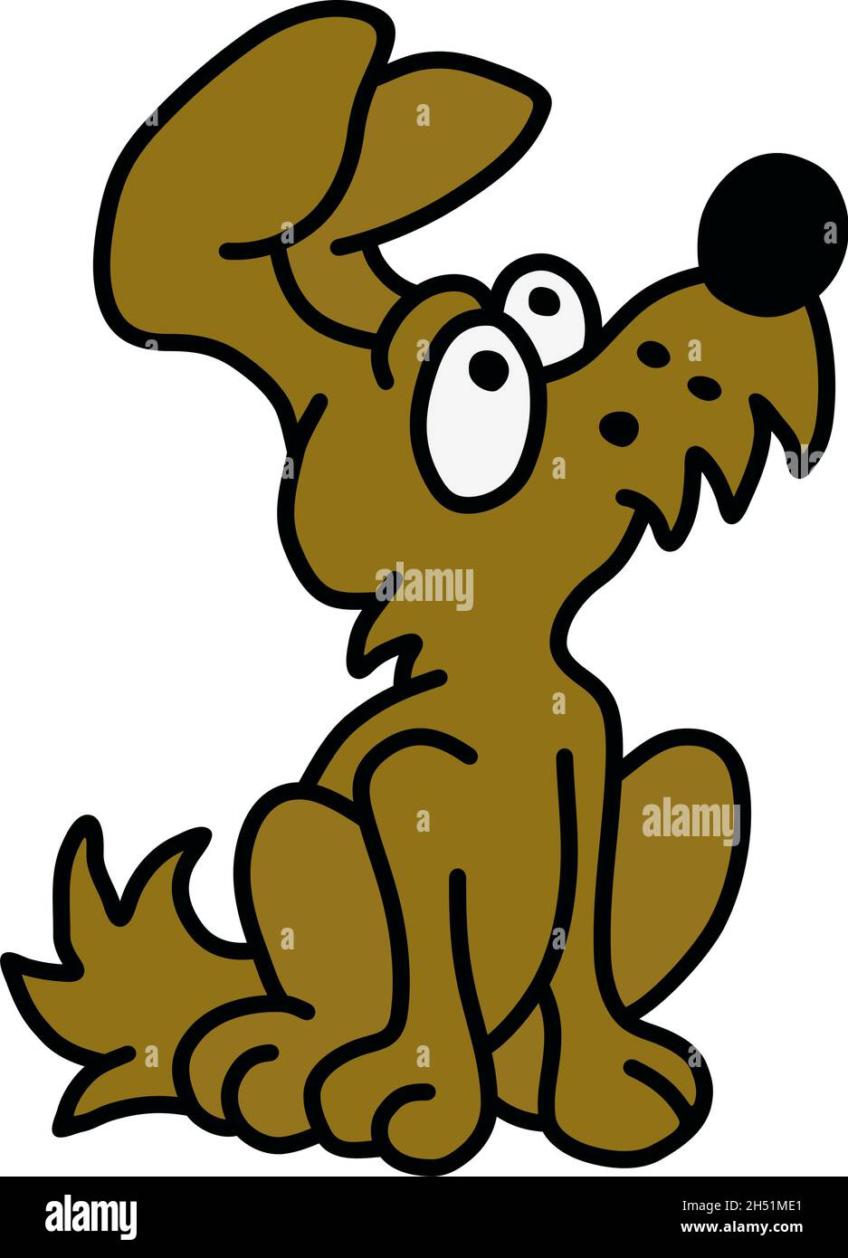 The vectorized hand drawing of a funny yellow dog Stock Vector Image ...