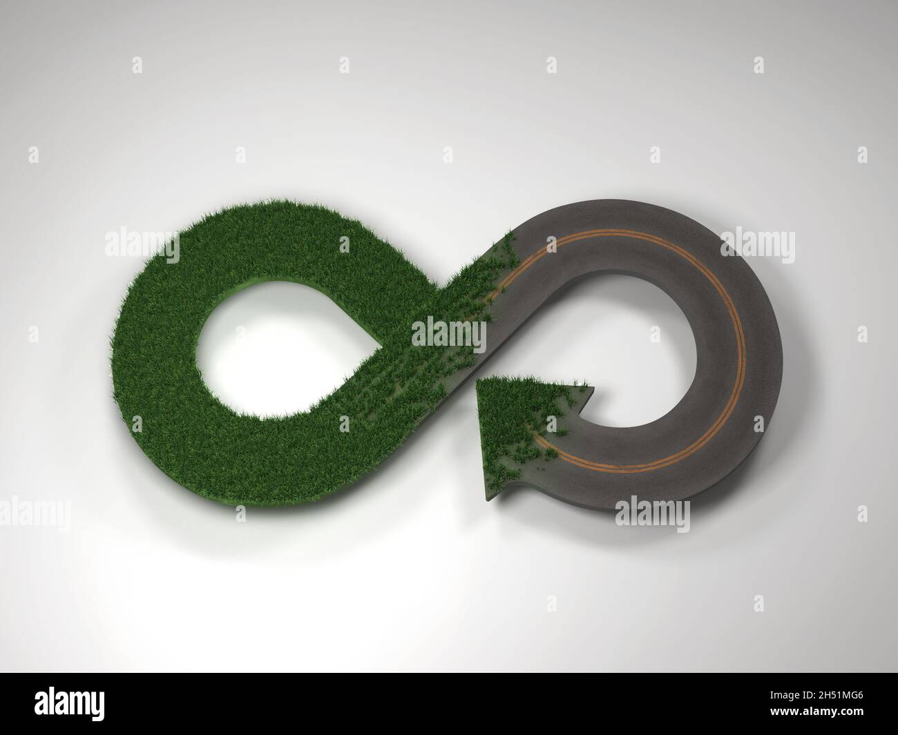3d rendering of the circular economy infinity symbol showing the ...