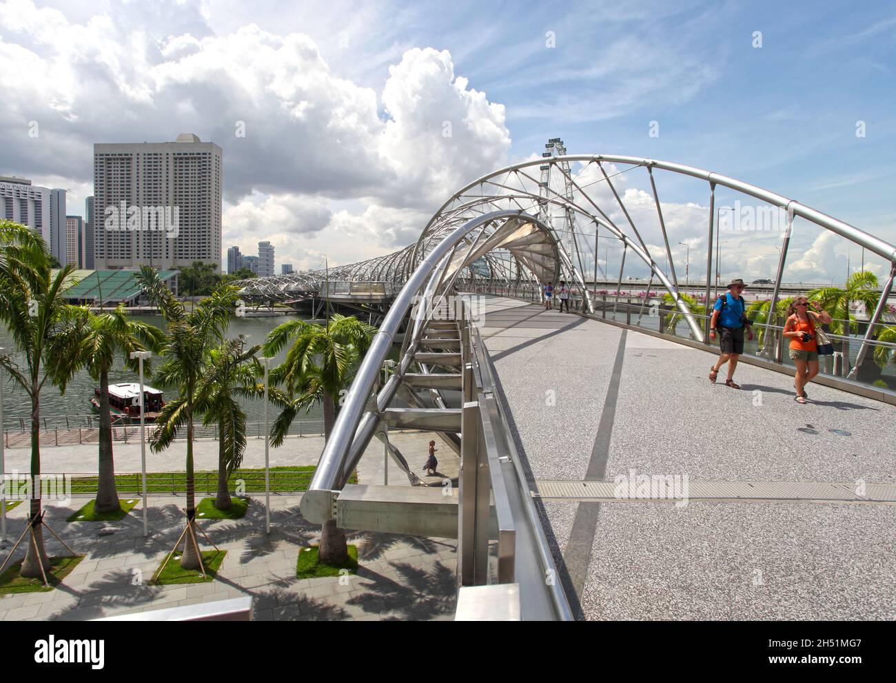 A view of the Helix Bridge, previously known as the Double Helix Bridge ...