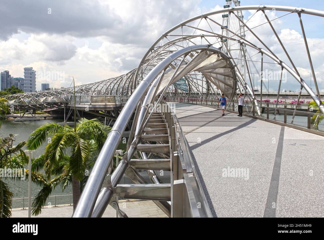 A view of the Helix Bridge, previously known as the Double Helix Bridge ...