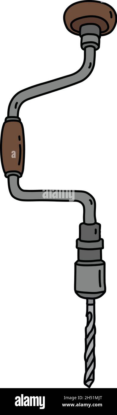 The hand drawing of a classic hand drill Stock Vector Image & Art - Alamy