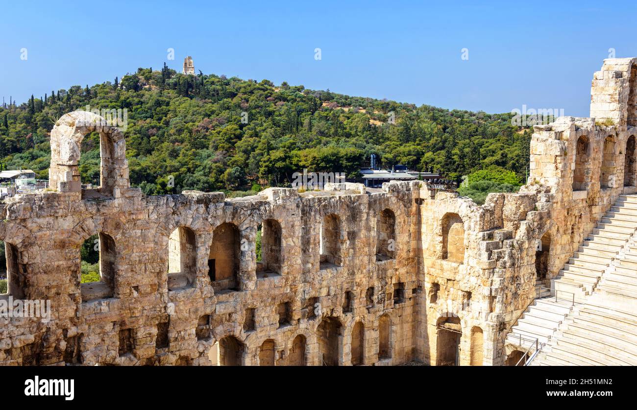 Odeon of Herodes Atticus at Acropolis, Athens, Greece, Europe. This ...