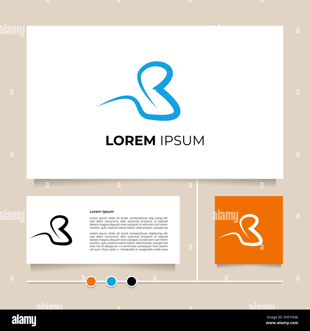 Creative logotype design company branding. Flat design letter B logo ...