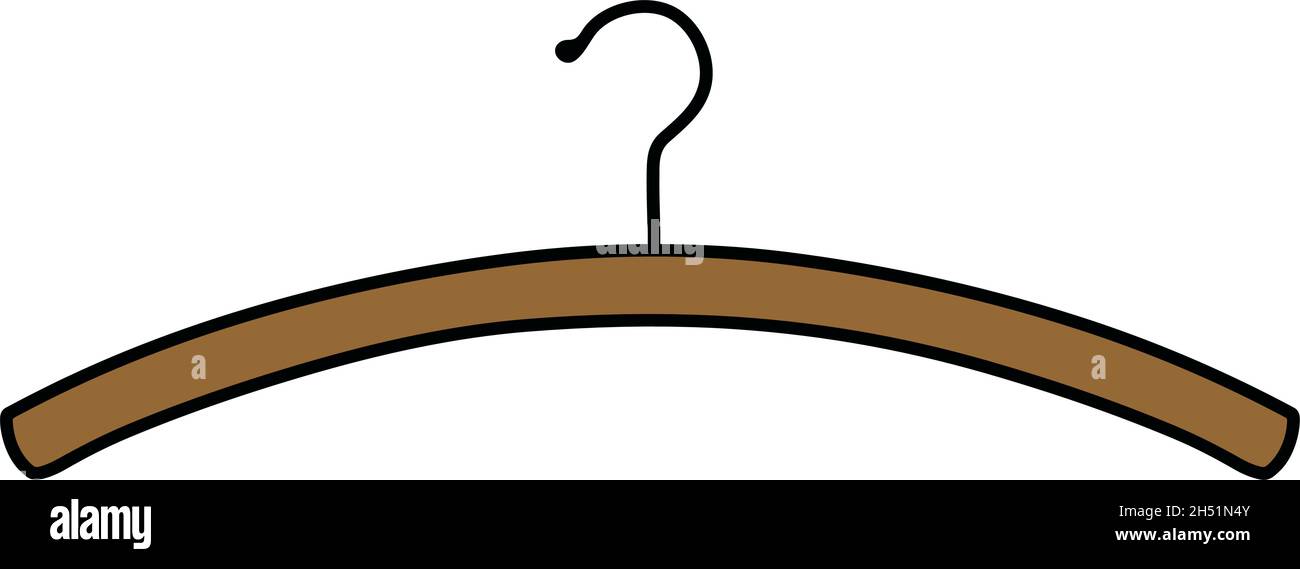 The vectorized hand drawing of a classic simple wooden hanger Stock ...