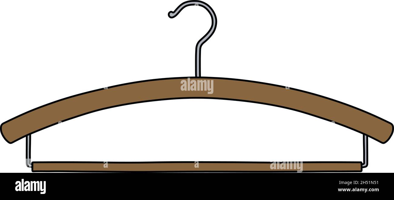 The vectorized hand drawing of a classic wooden hanger Stock Vector ...