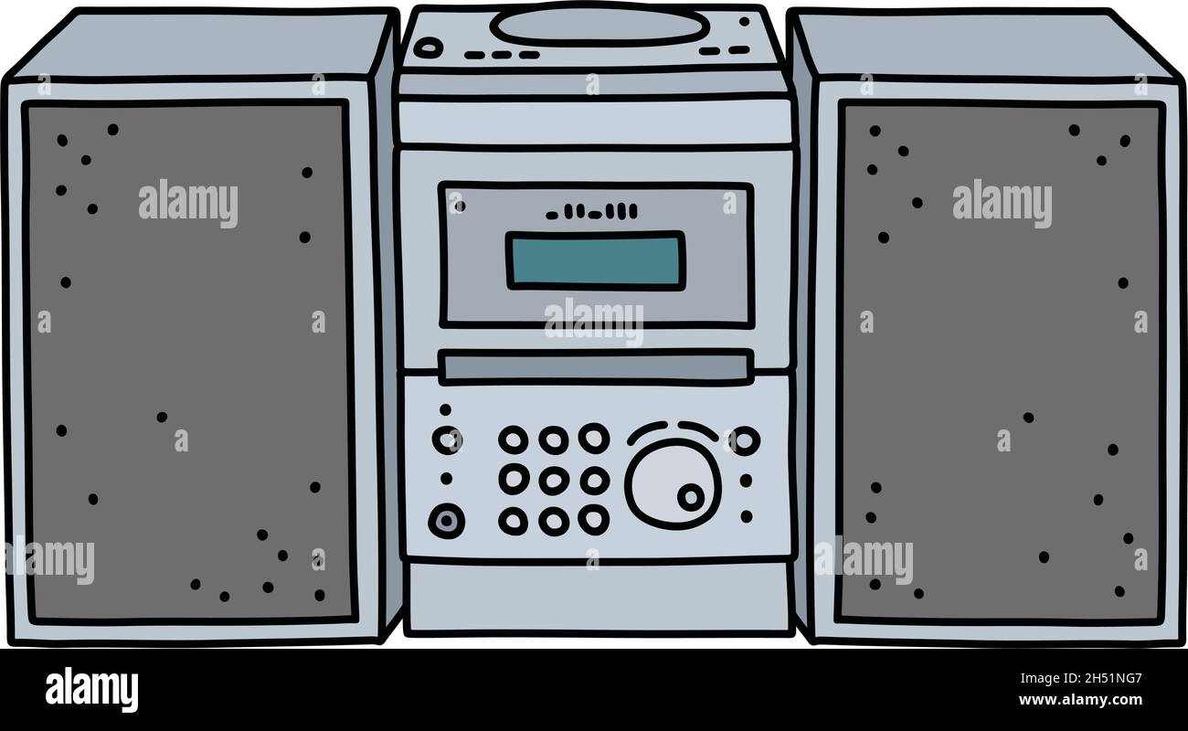 The vectorized hand drawing of a micro music tower Stock Vector Image ...