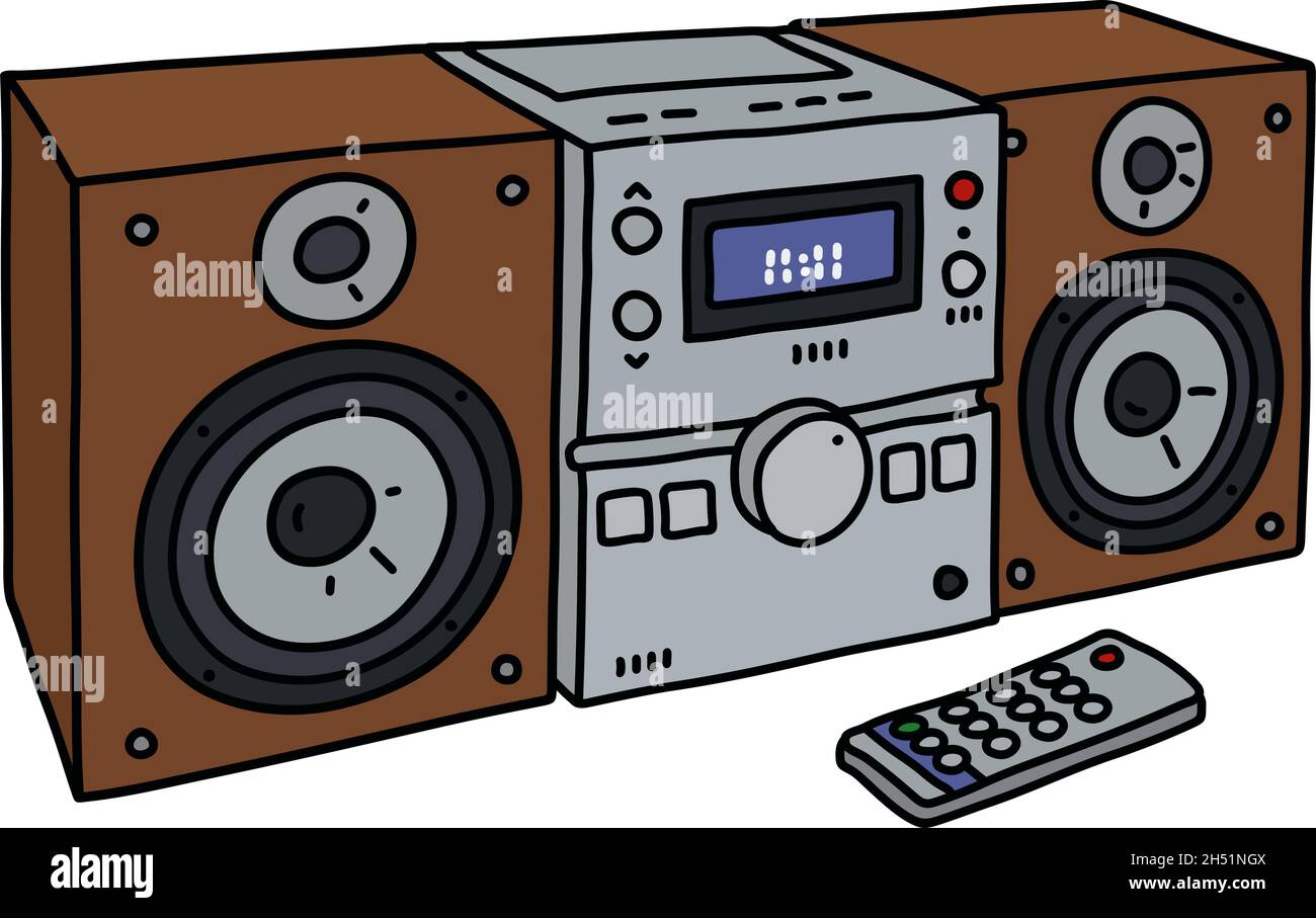 The vectorized hand drawing of a micro music tower Stock Vector Image ...