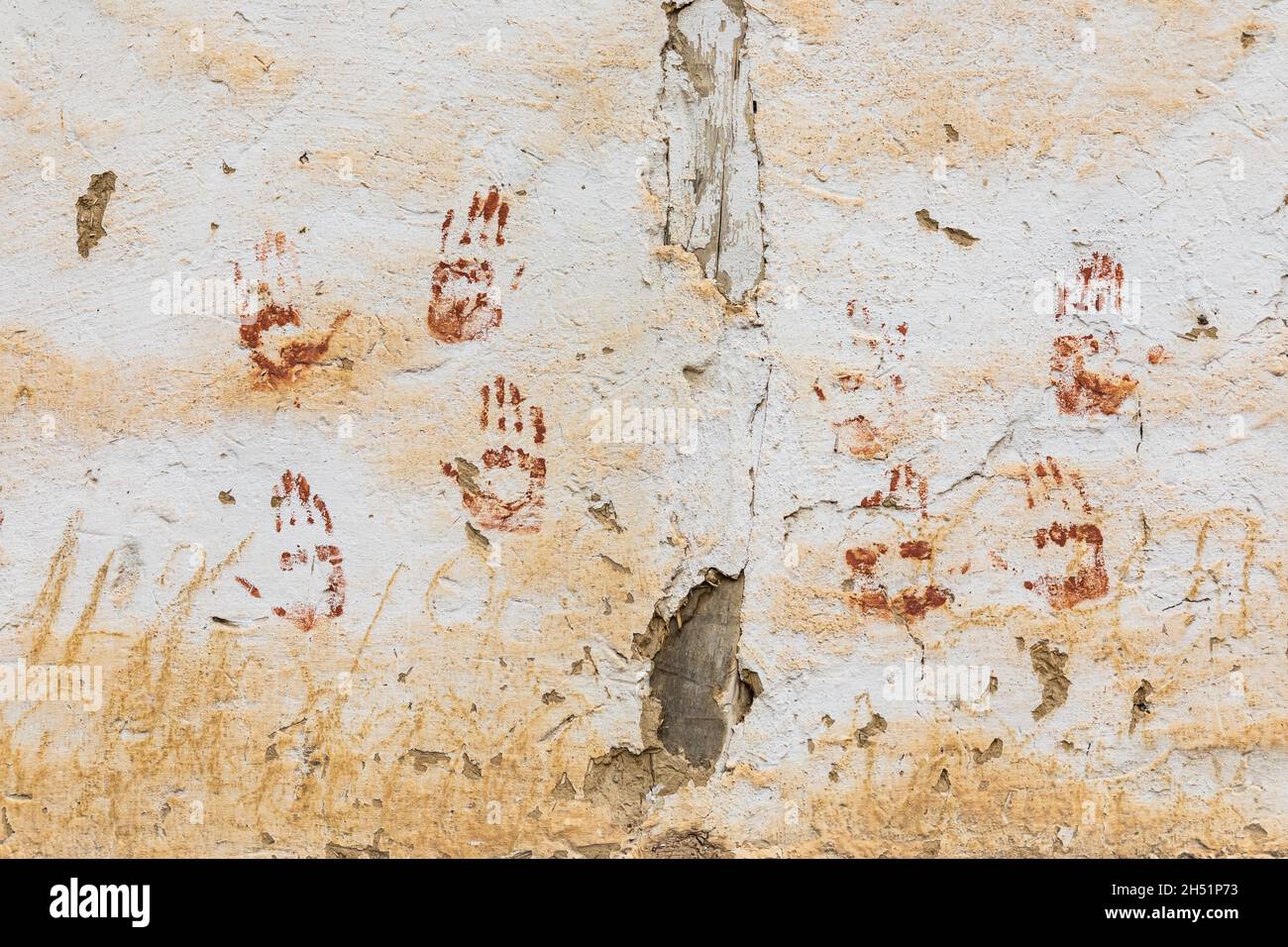 Red hand prints hi-res stock photography and images - Alamy