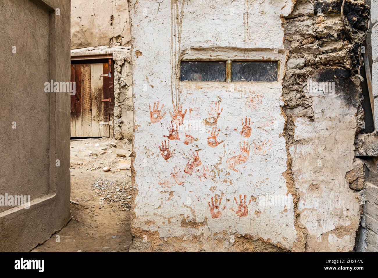 Red hand prints hi-res stock photography and images - Alamy