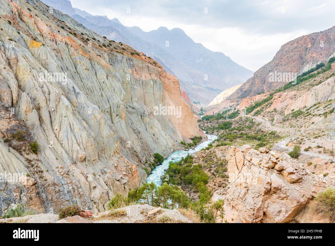 Narvad, Sughd Province, Tajikistan. The canyon of the Yaghnob River ...