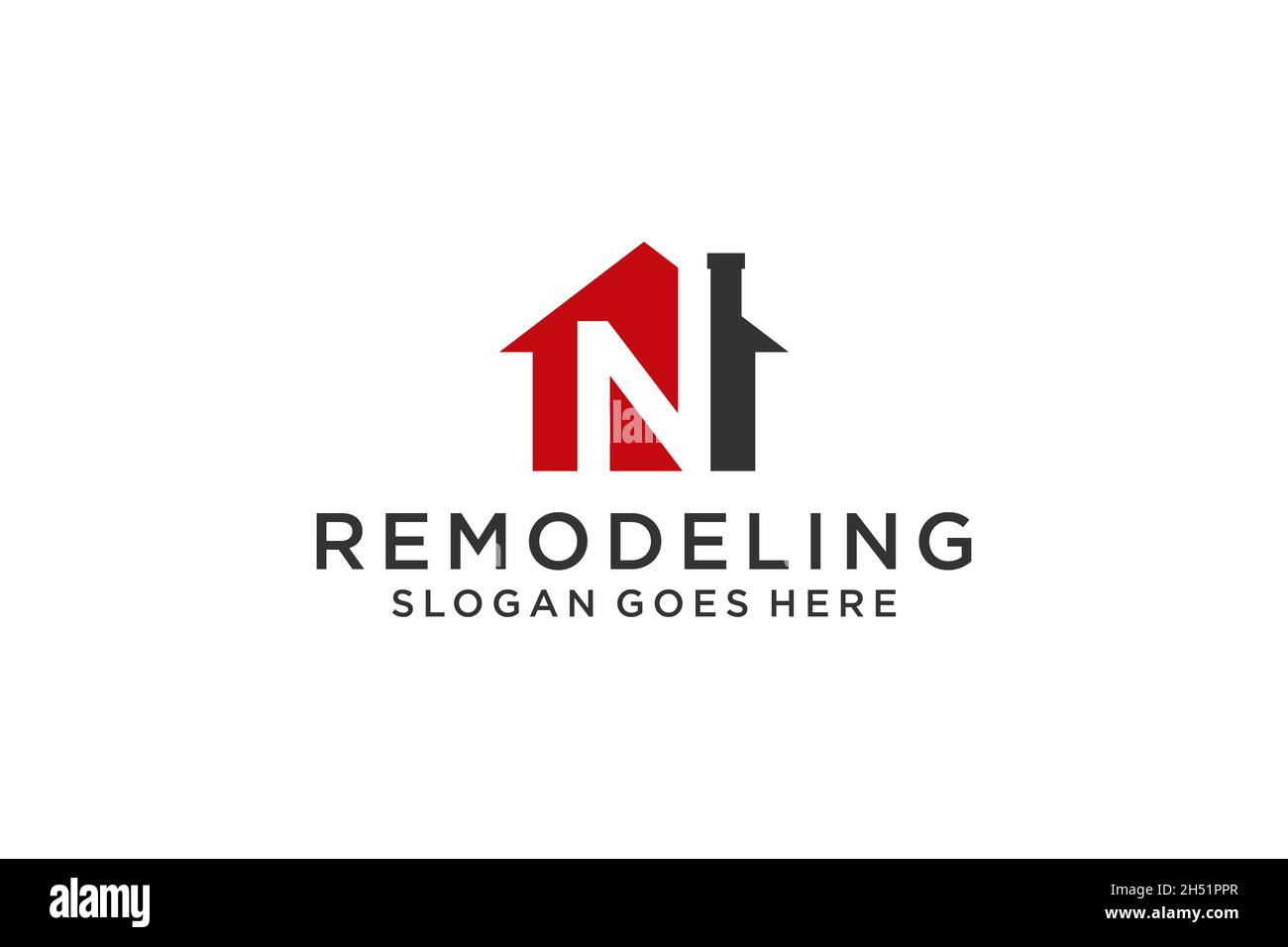 Letter N for Real Estate Remodeling Logo. Construction Architecture ...