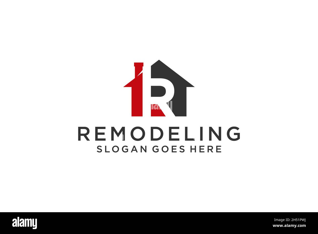 Letter R for Real Estate Remodeling Logo. Construction Architecture ...