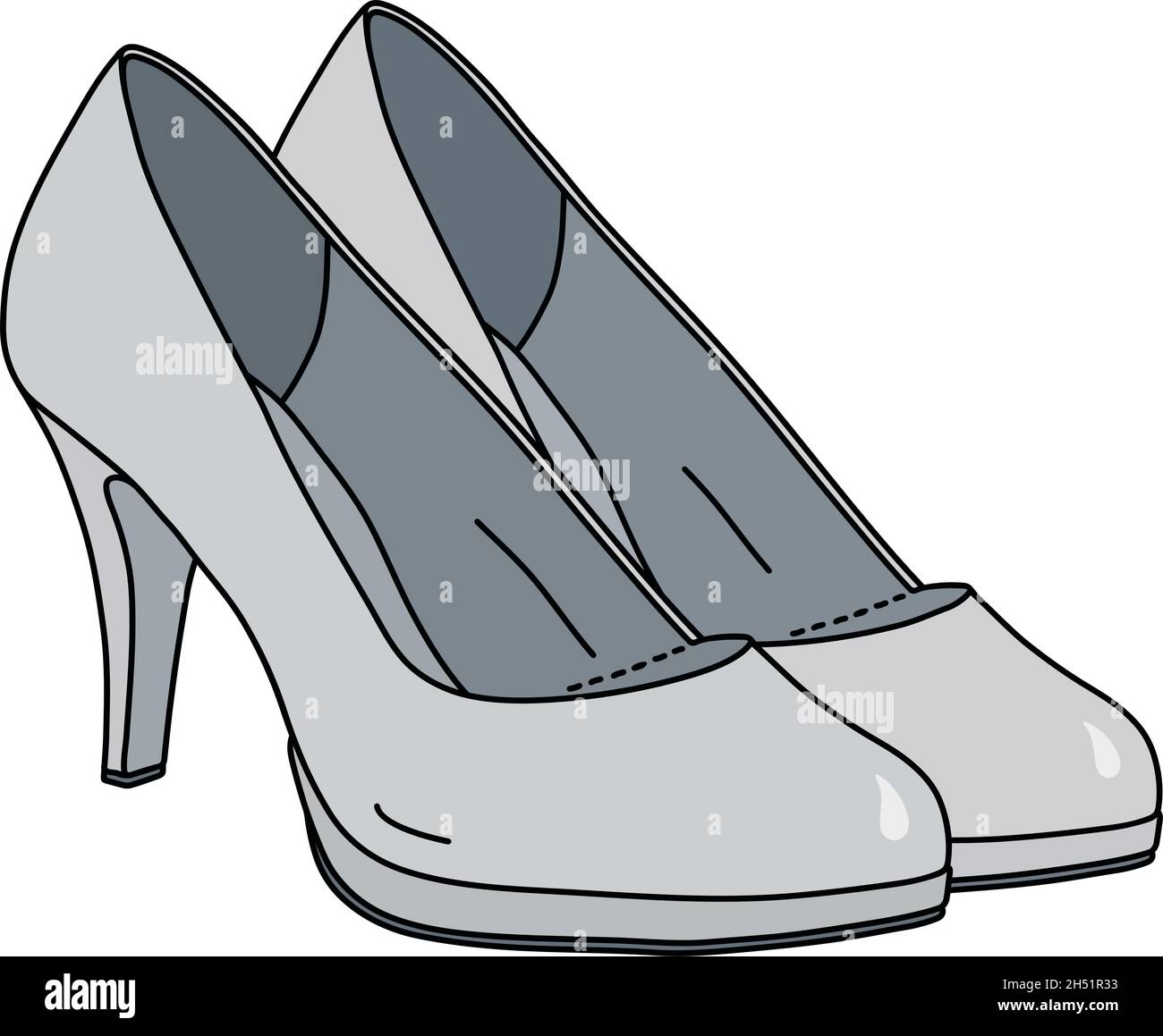 The vectorized hand drawing of classic white pumps Stock Vector Image ...