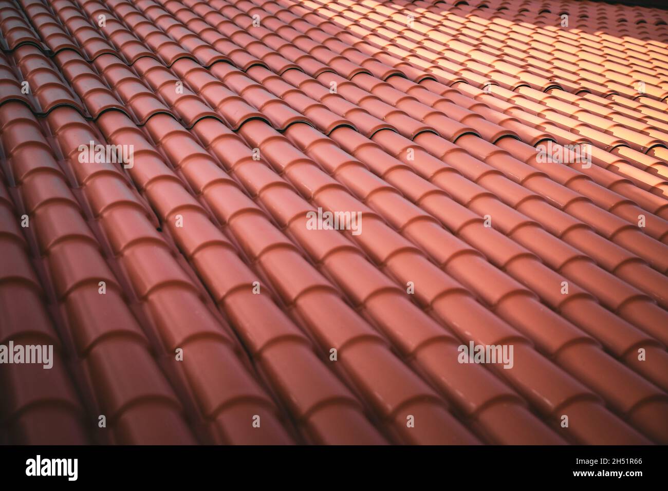 View of a red rooftop with tiles Stock Photo - Alamy
