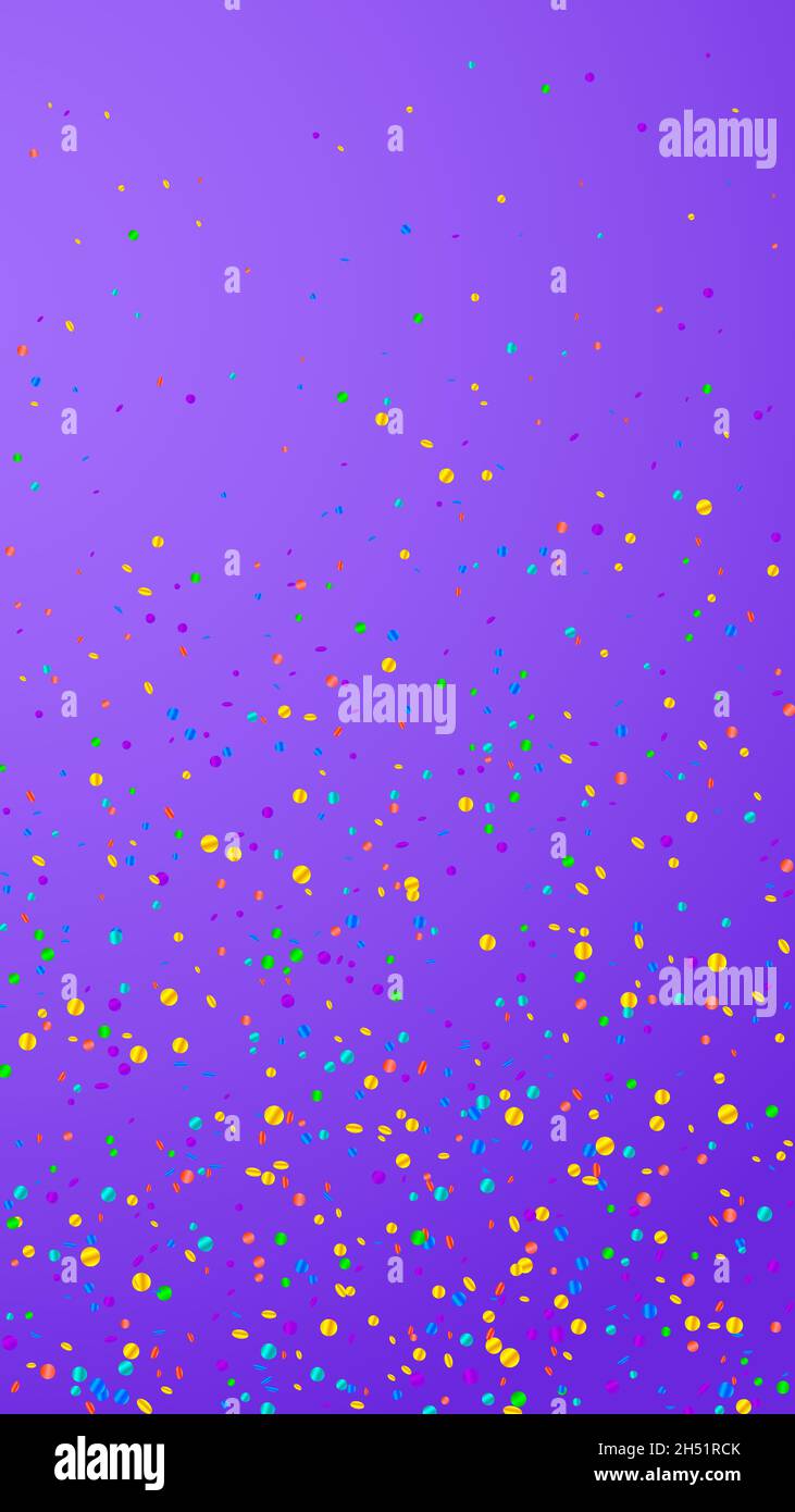 Festive artistic confetti. Celebration stars. Bright confetti on violet ...