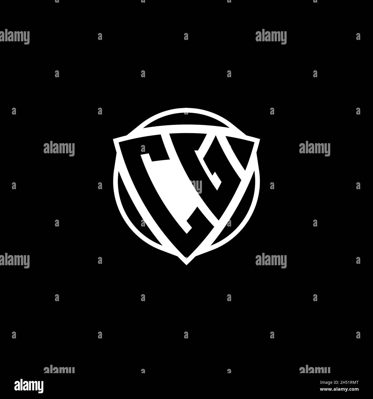 CG Monogram logo letter with triangle shield shape style design isolated on white background ...