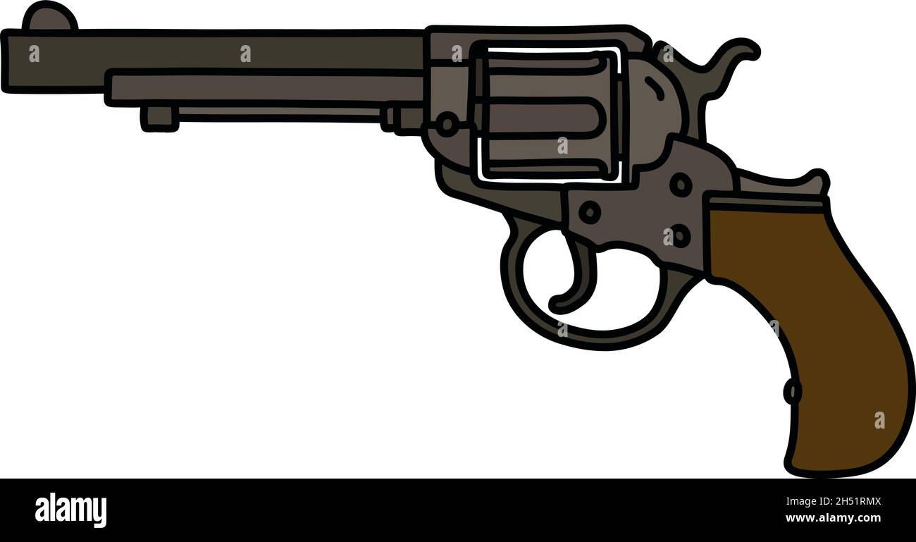 The hand drawing of a classic revolver Stock Vector Image & Art - Alamy