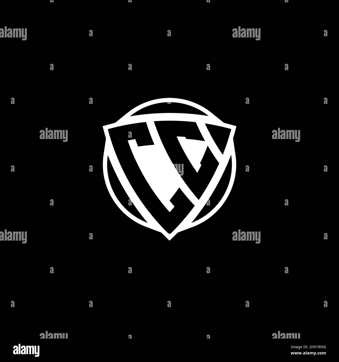 CC Monogram logo letter with triangle shield shape style design isolated on white background ...