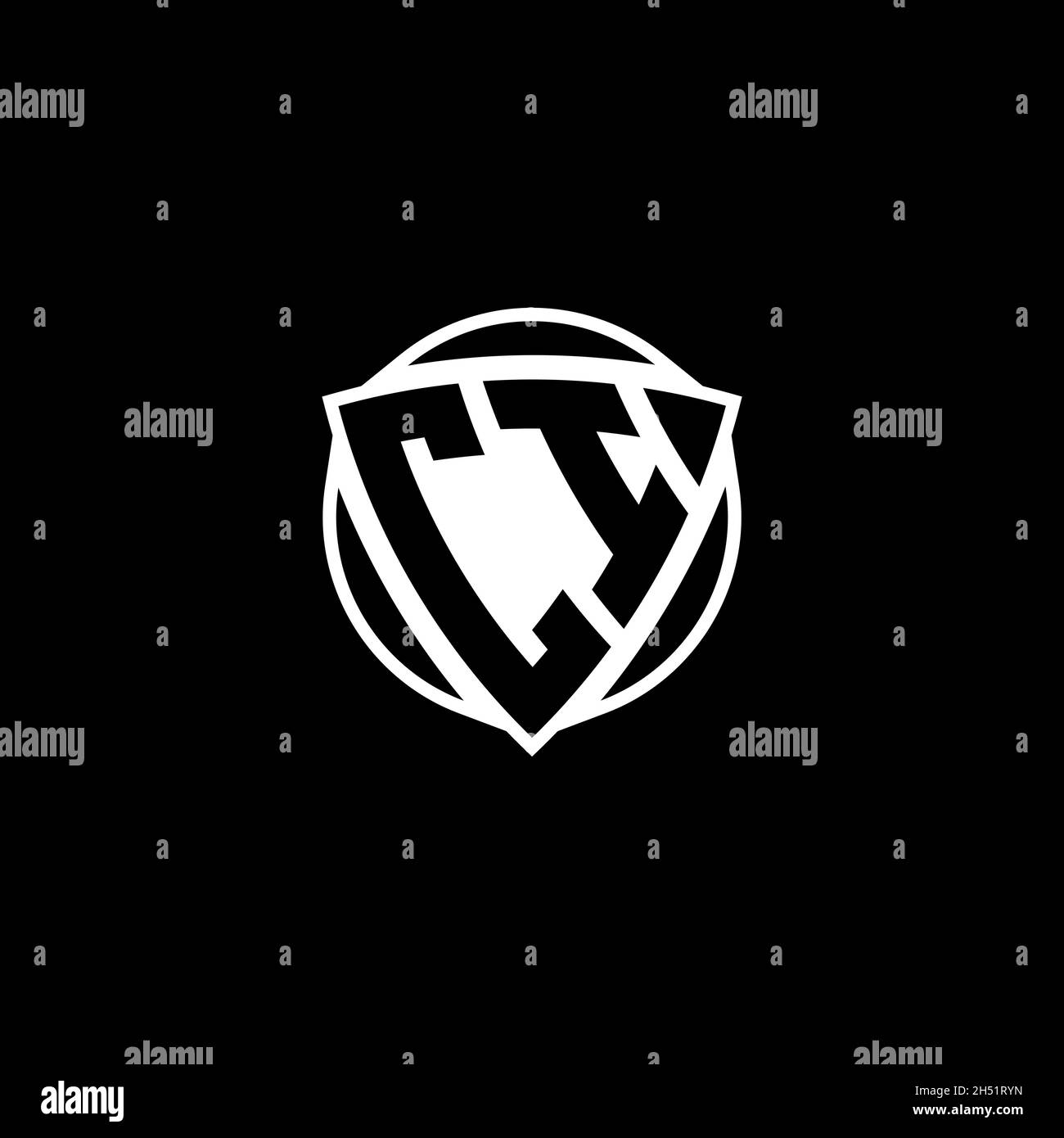 CI Monogram logo letter with triangle shield shape style design isolated on white background ...
