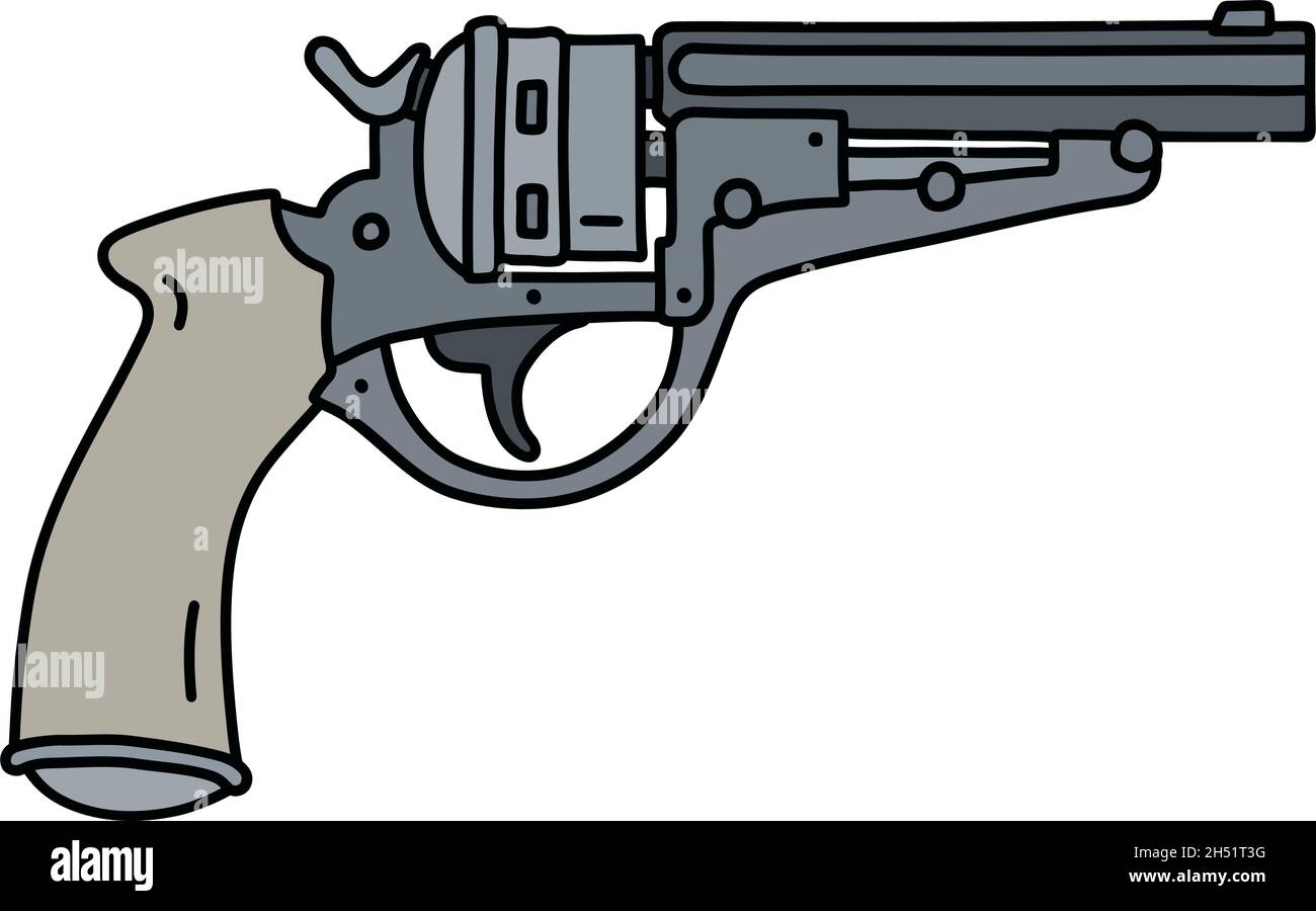 The hand drawing of a classic revolver Stock Vector Image & Art - Alamy