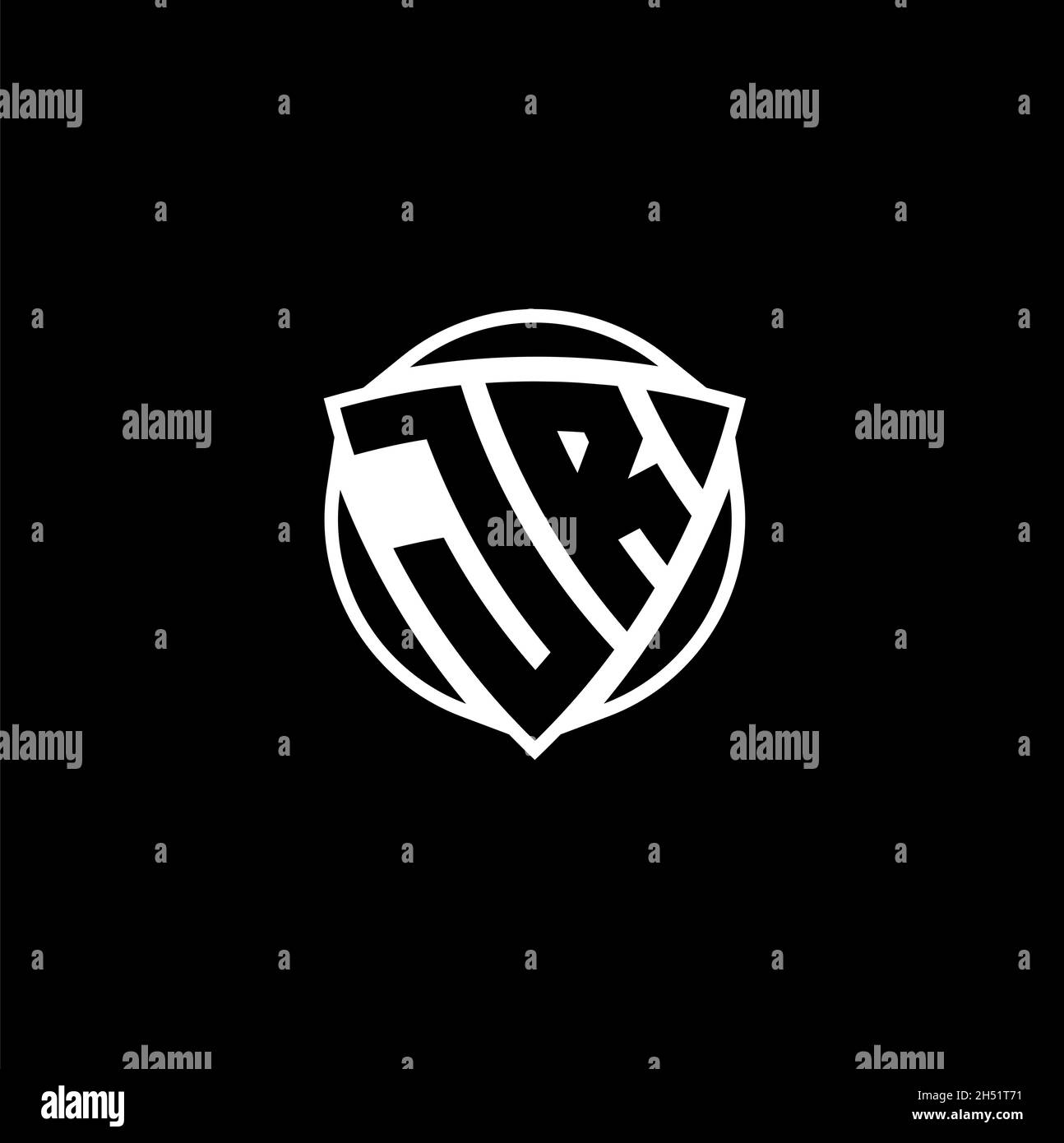 JR Monogram logo letter with triangle shield shape style design ...