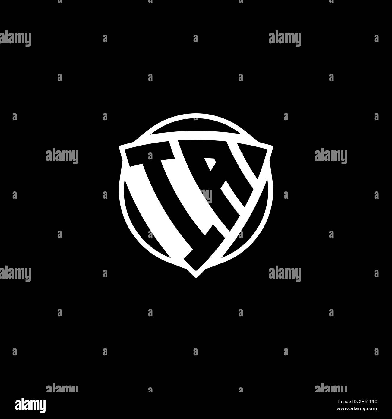 IA Monogram logo letter with triangle shield shape style design isolated on white background ...