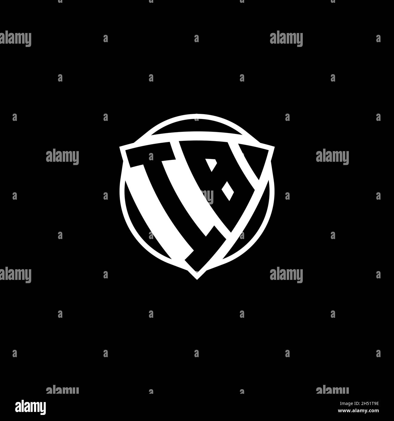 IB Monogram logo letter with triangle shield shape style design isolated on white background ...