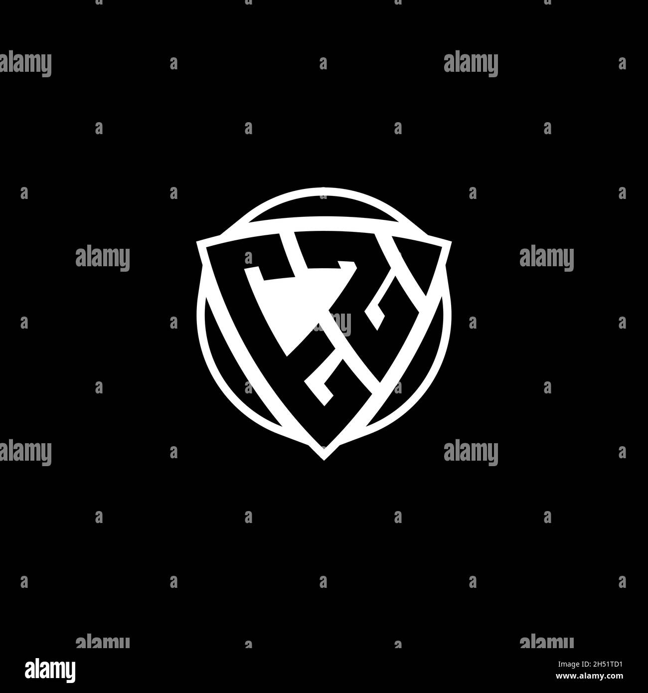 EZ Monogram logo letter with triangle shield shape style design isolated on white background ...