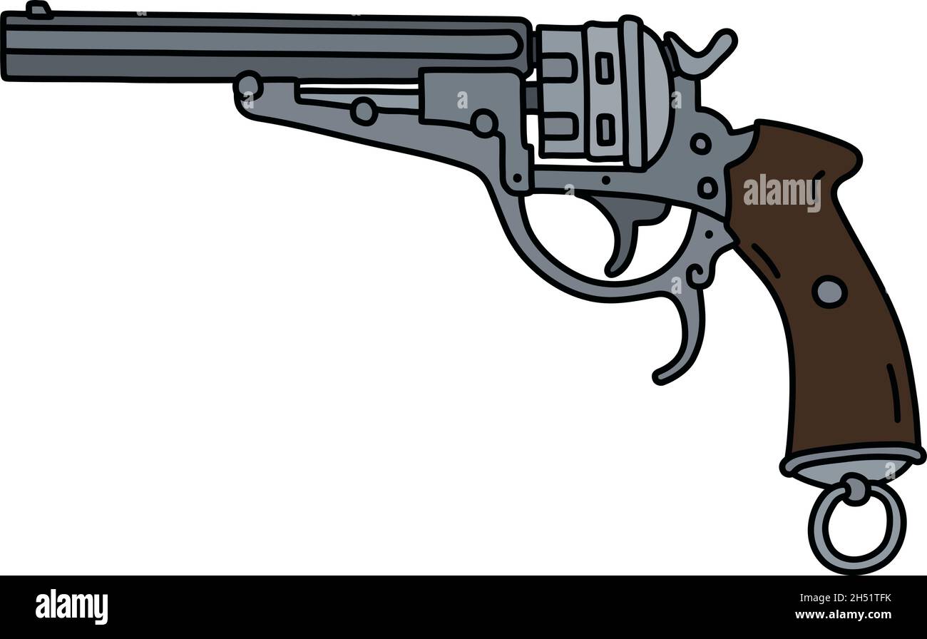 The hand drawing of a classic revolver Stock Vector Image & Art - Alamy