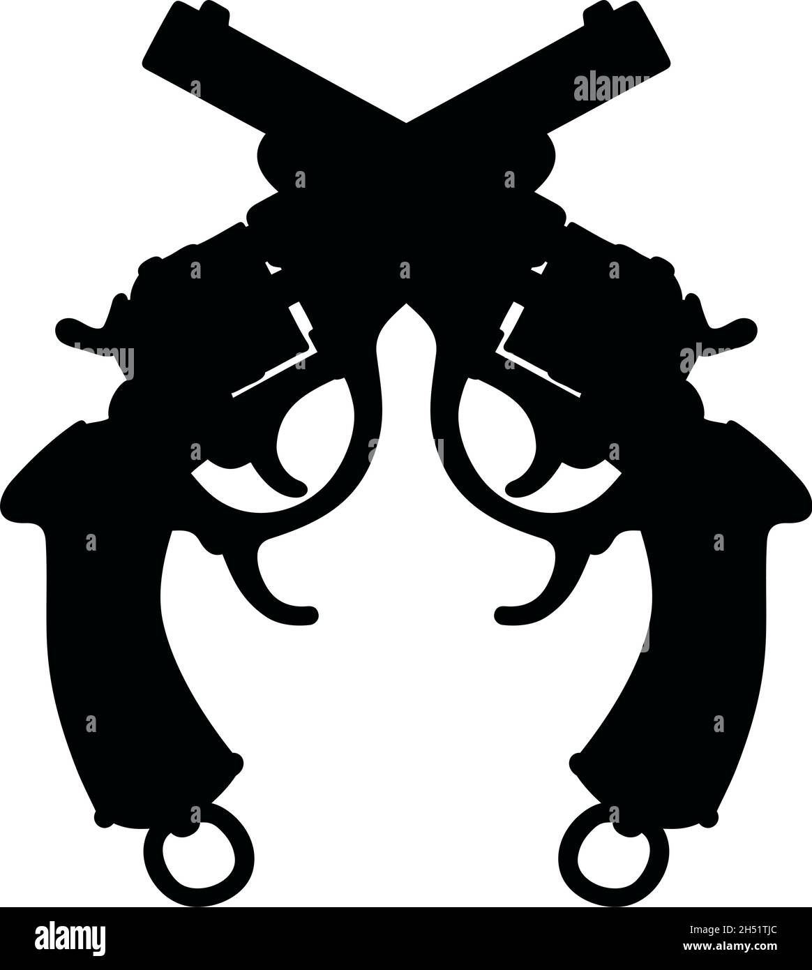 Two revolvers vector vectors Cut Out Stock Images & Pictures - Alamy
