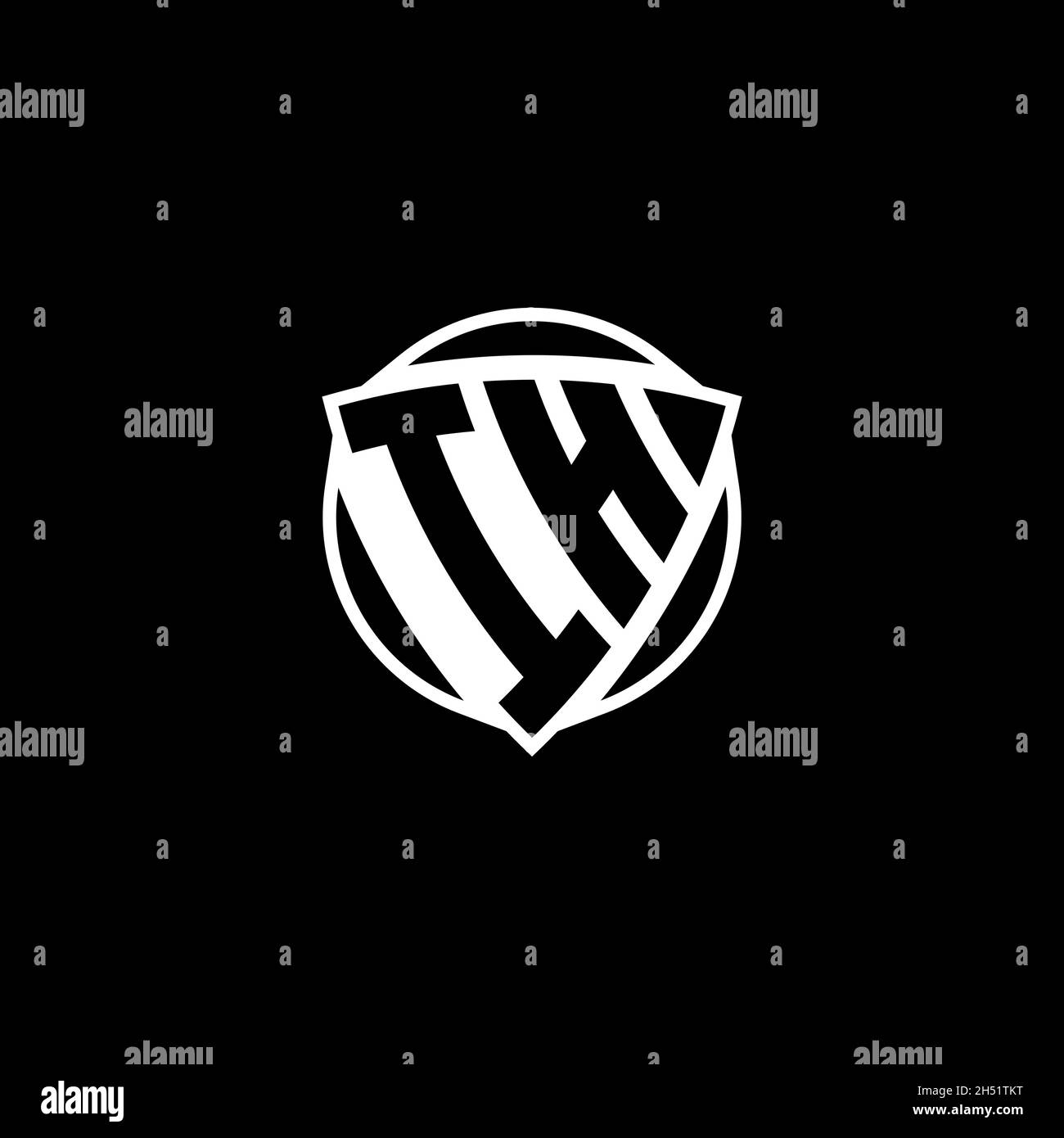 IH Monogram logo letter with triangle shield shape style design isolated on white background ...