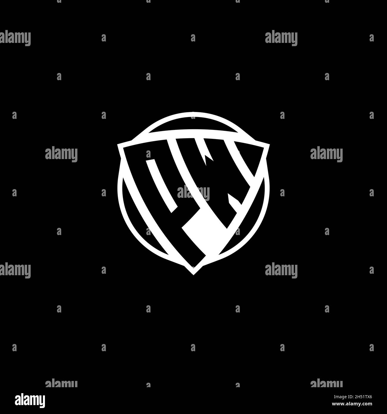 PW Monogram logo letter with triangle shield shape style design ...