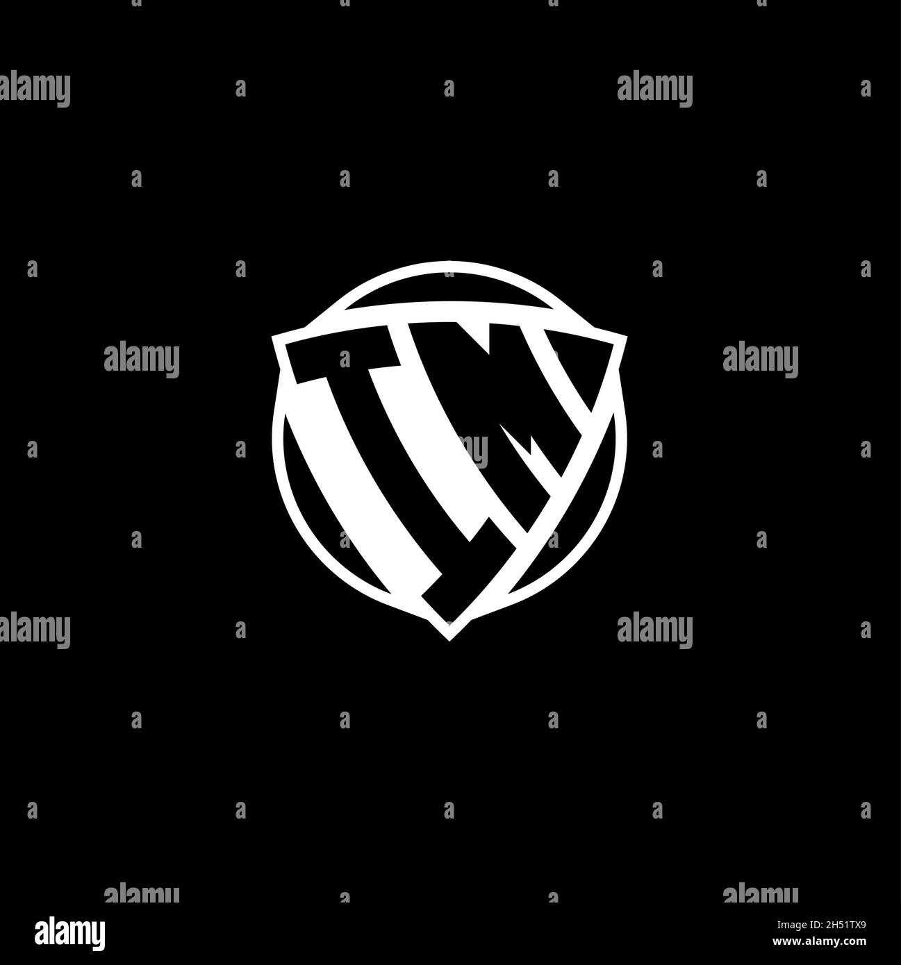 IM Monogram logo letter with triangle shield shape style design isolated on white background ...