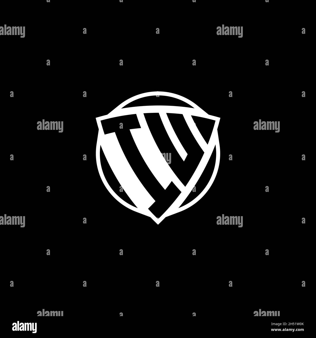 IU Monogram logo letter with triangle shield shape style design ...