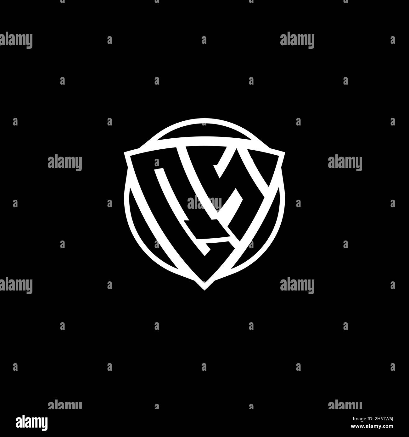 QS Monogram logo letter with triangle shield shape style design isolated on white background ...