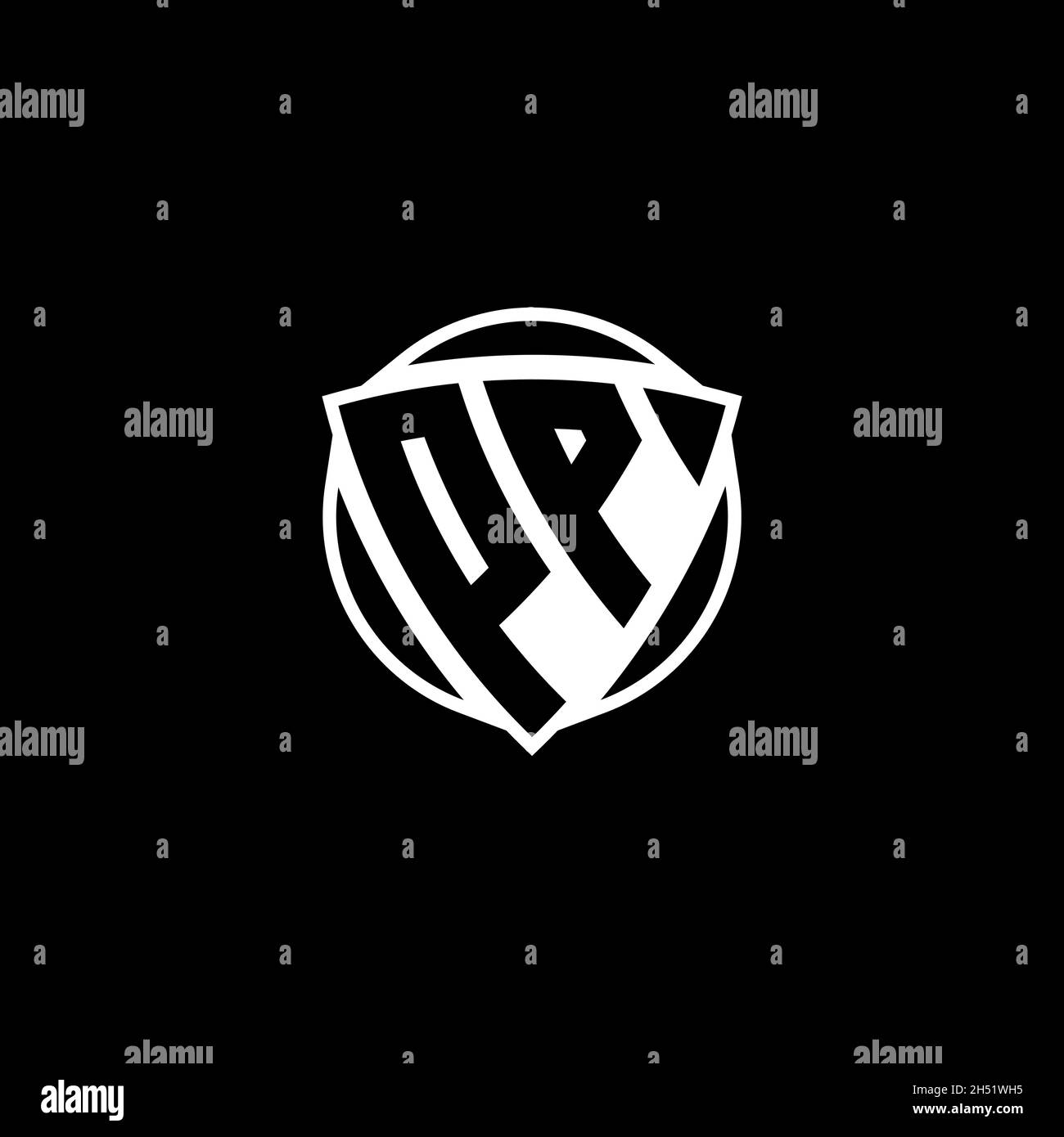 PP Monogram logo letter with triangle shield shape style design ...