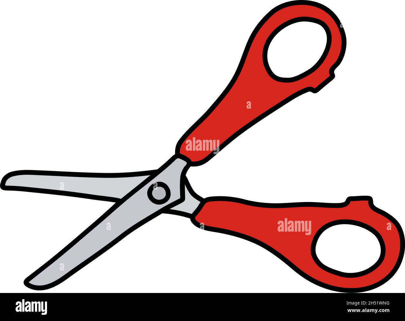 the vectorized hand drawing of a small red baby scissors Stock Vector ...