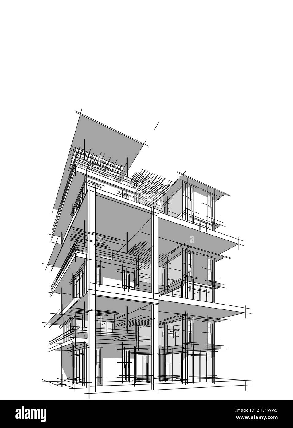 Architecture building 3d illustration, 3D illustration architecture ...