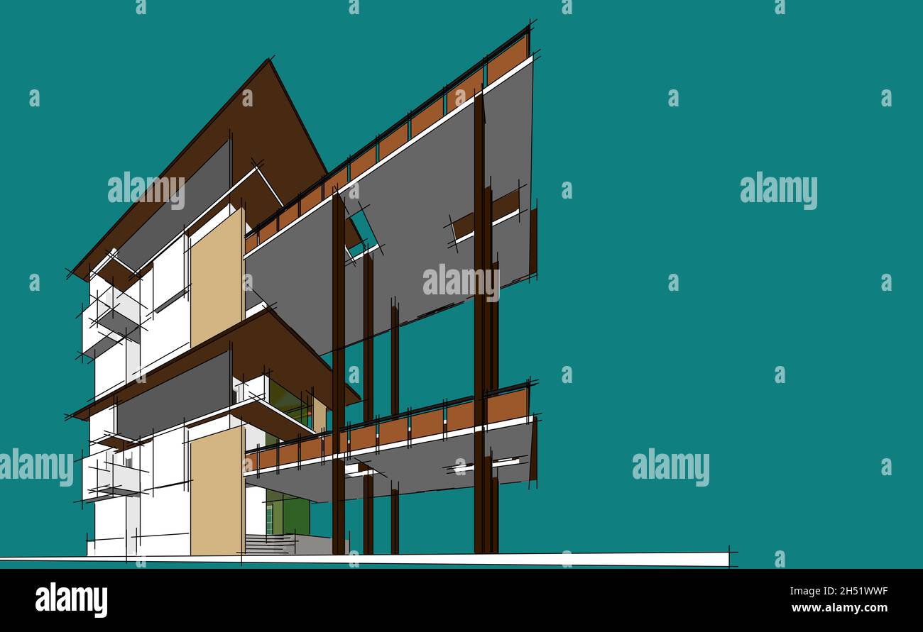 Architecture building 3d illustration, 3D illustration architecture ...