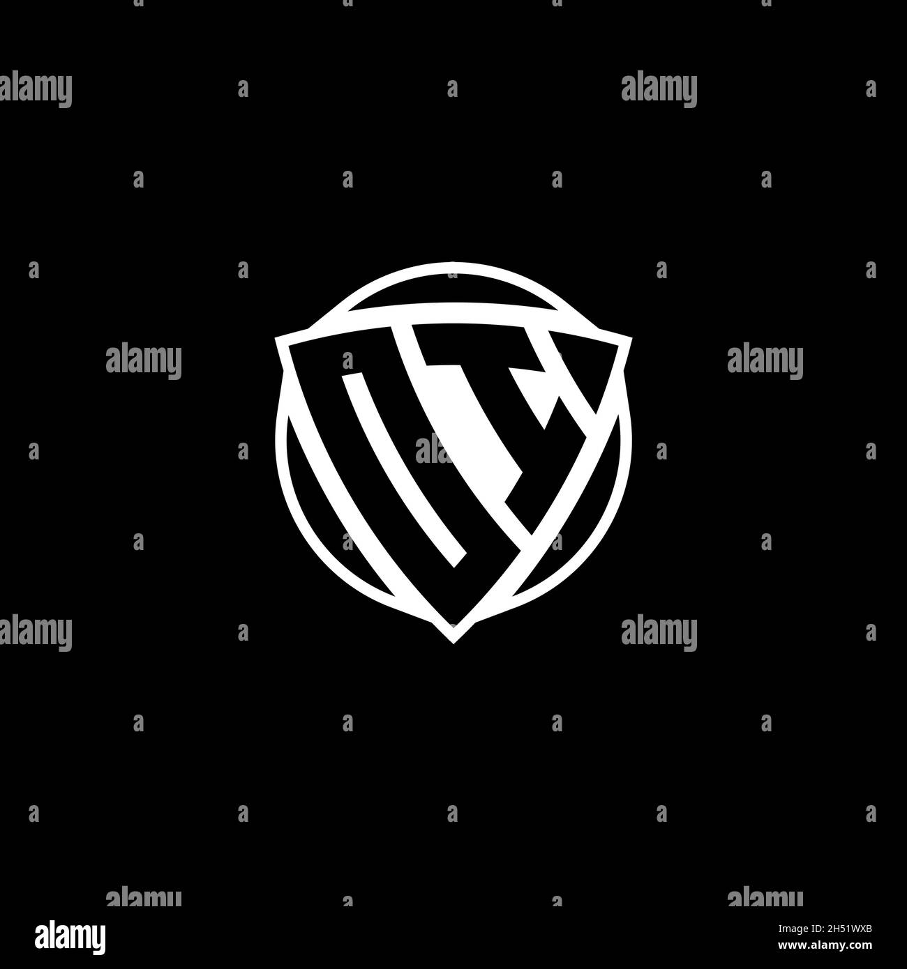 OI Monogram logo letter with triangle shield shape style design isolated on white background ...